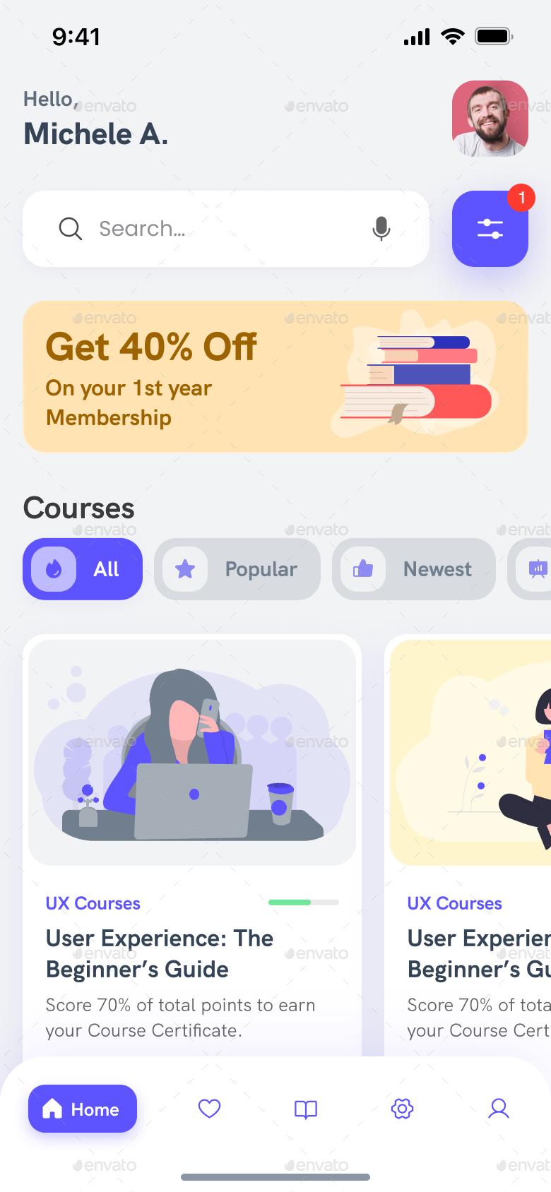 EduSmart E-learning UI Kit, Web Elements | GraphicRiver